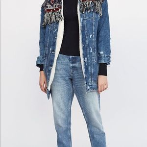 Zara | Jackets & Coats | Zara Denim Fringe Jacket | Poshmark